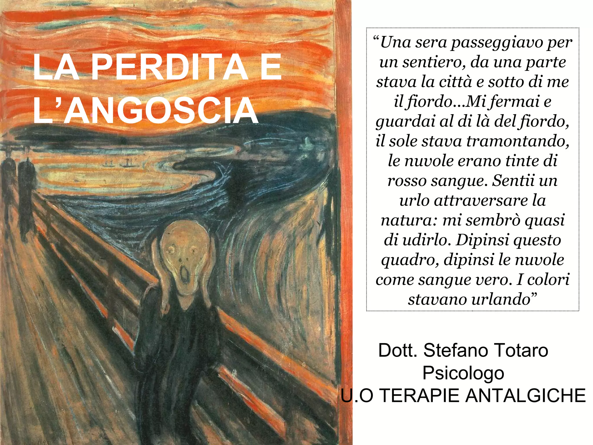 Perdita e angoscia - dolore cronico e angoscia | PPT