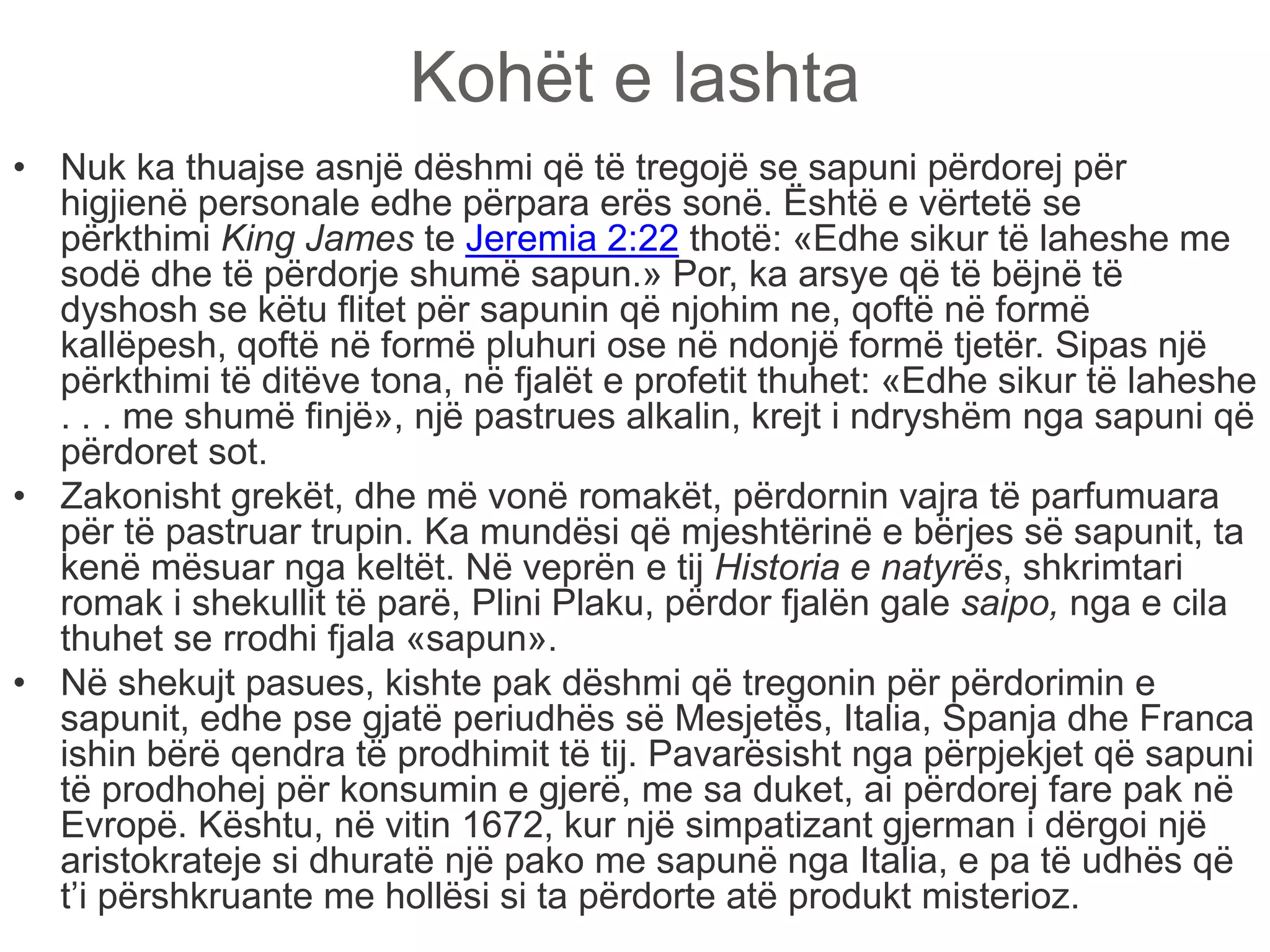 Perdorimi dhe prodhimi i sapuneve | PPTX