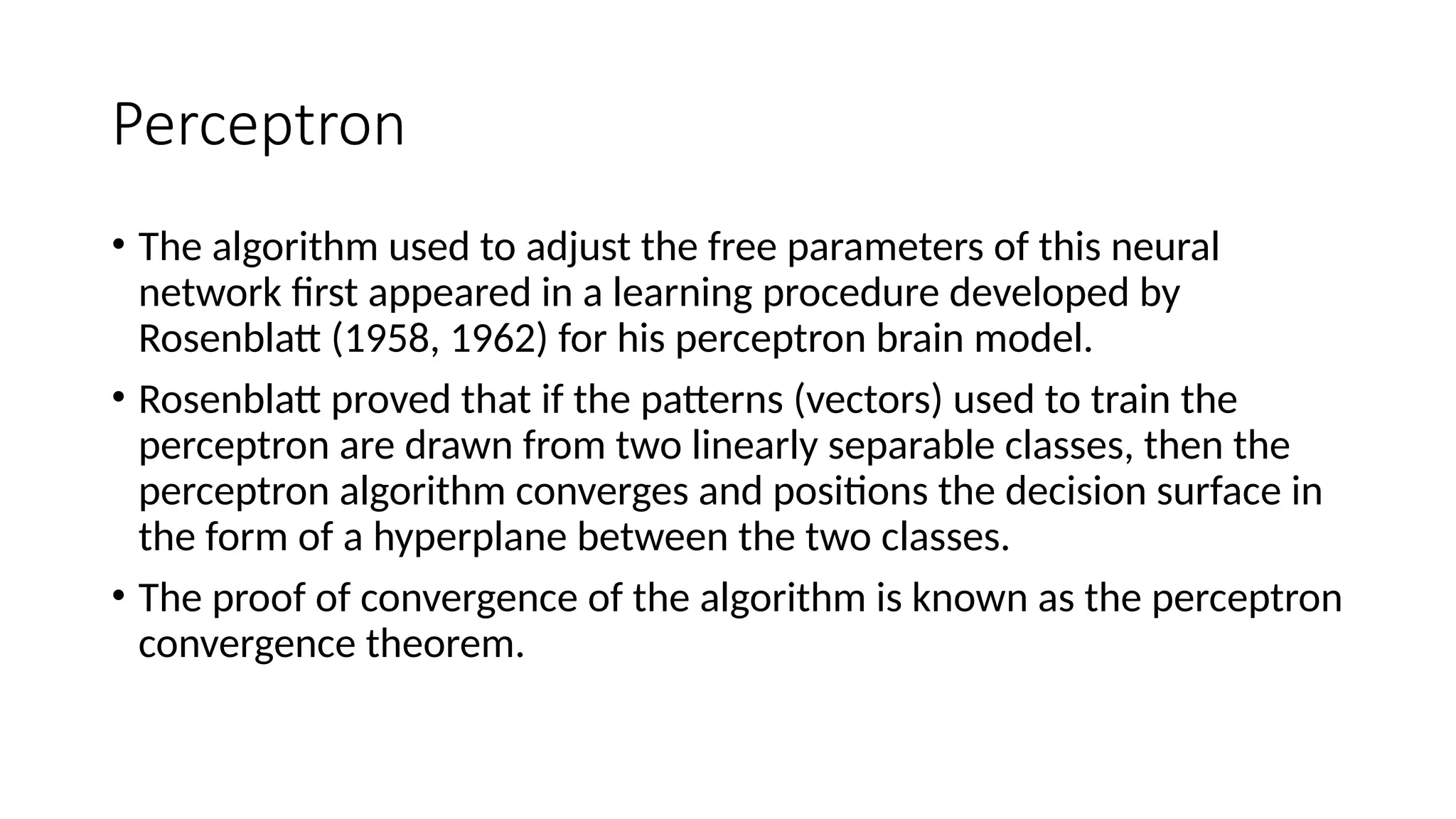 perceptron details and introduction scenario | PPTX | Artificial ...