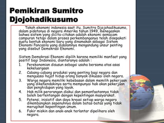 Perekonomian Indonesia Sumitro | PPTX