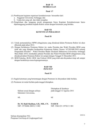 Peraturan Rektor ttg ormawa unair 12 agustus 2011 | PDF