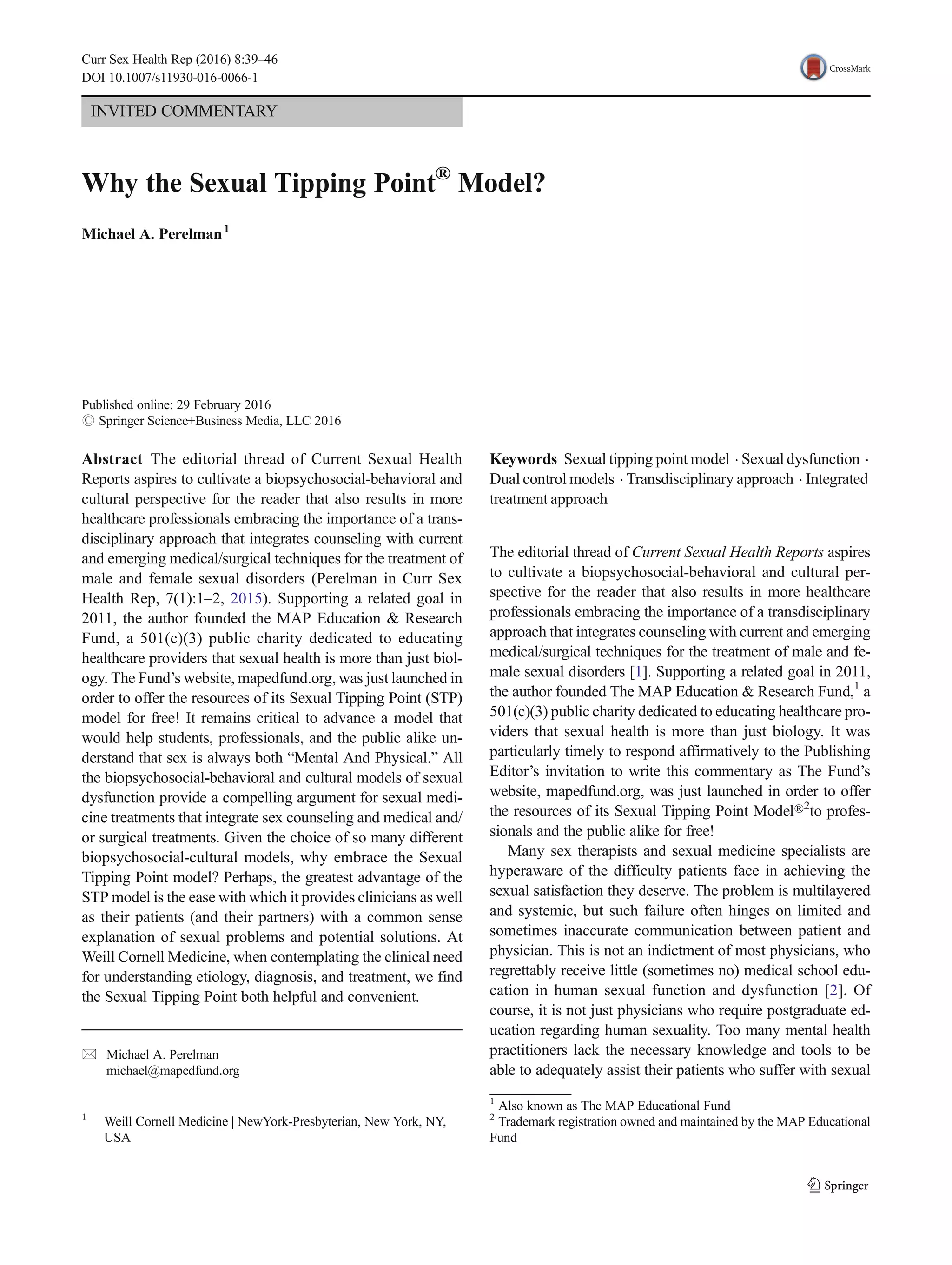 Sexual Tipping Point Model | PDF