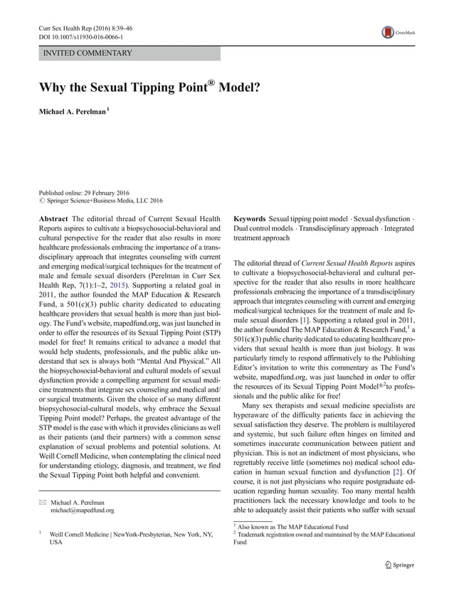 Sexual Tipping Point Model | PDF