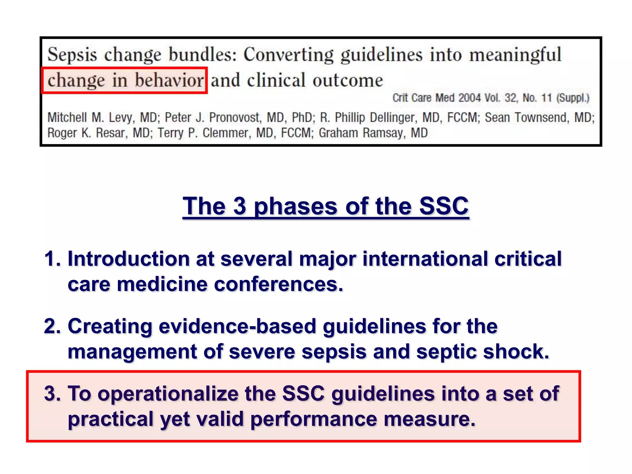 Resuscitation from Severe Sepsis: do we need care bundles? | PPTX