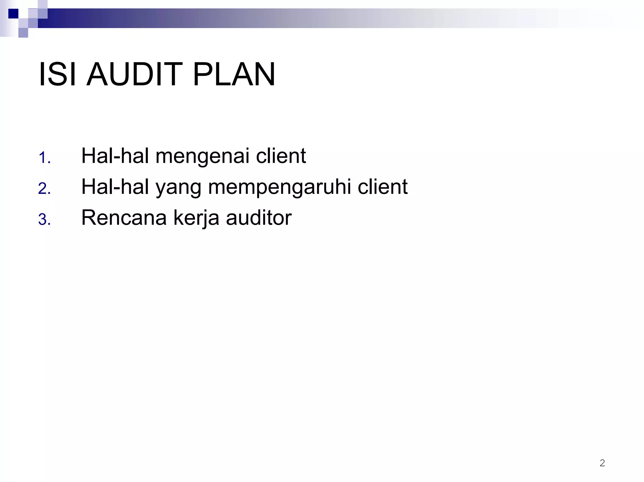 Perencanaan Audit Dan Prosedur Analitis 2 | PDF