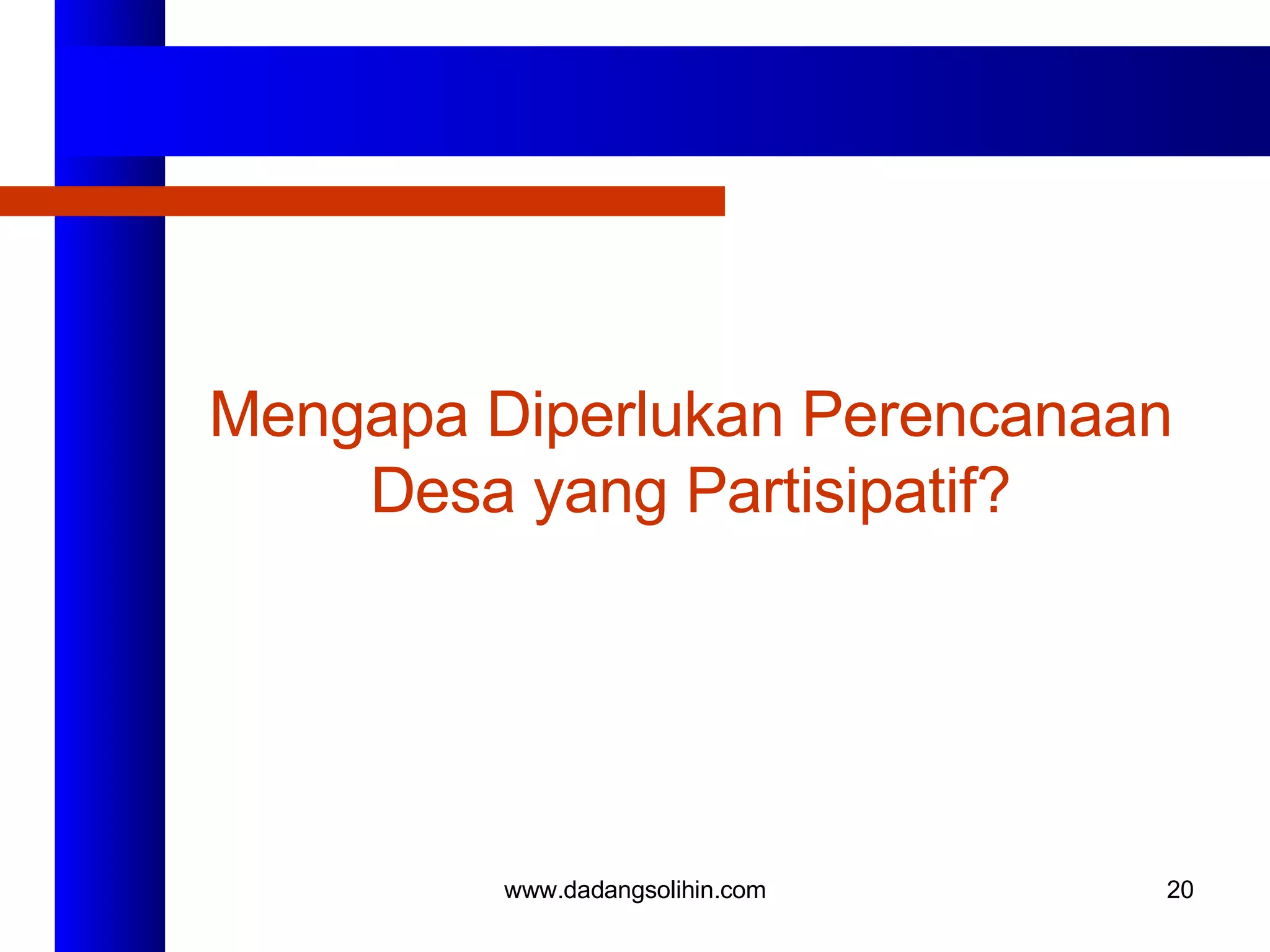 Perencanaan Pembangunan Partisipatif | PPT