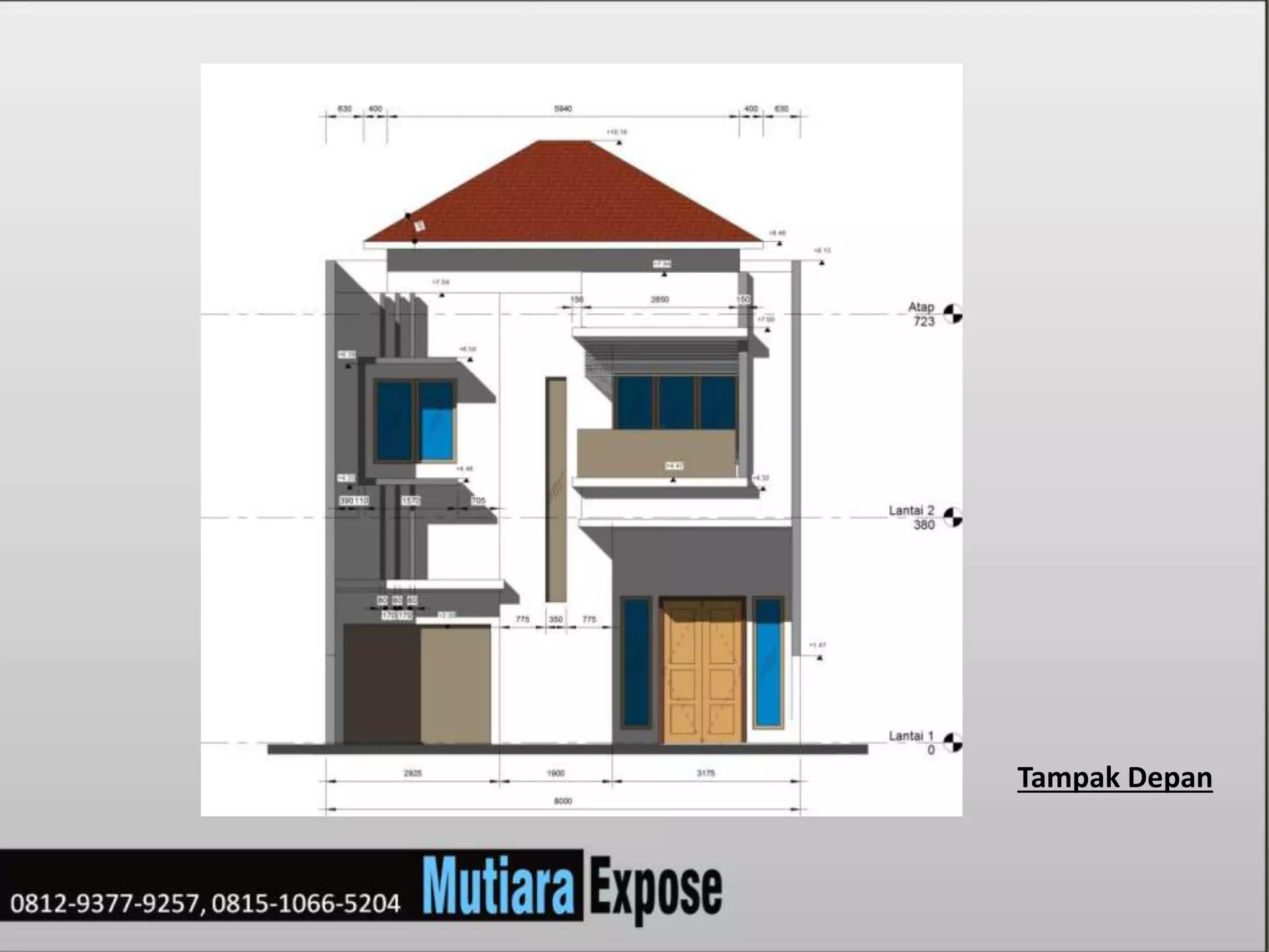 Perencanaan 3d $ 2d rumah 8x12 meter persegi | PPTX