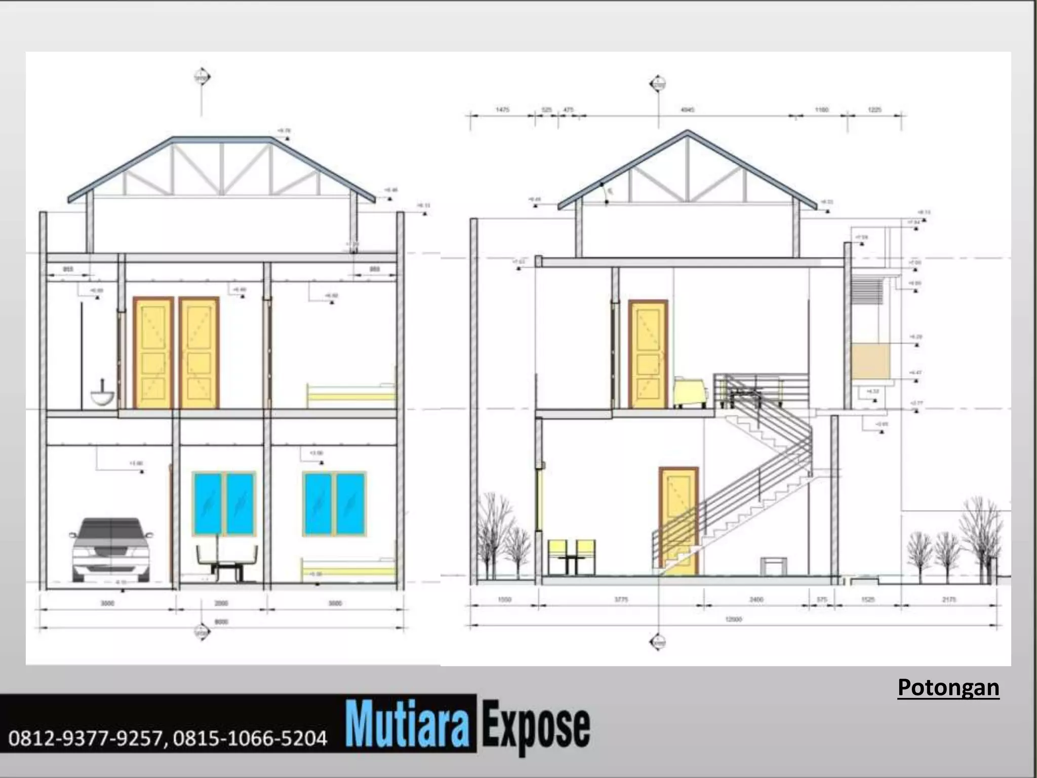 Perencanaan 3d $ 2d rumah 8x12 meter persegi | PPTX