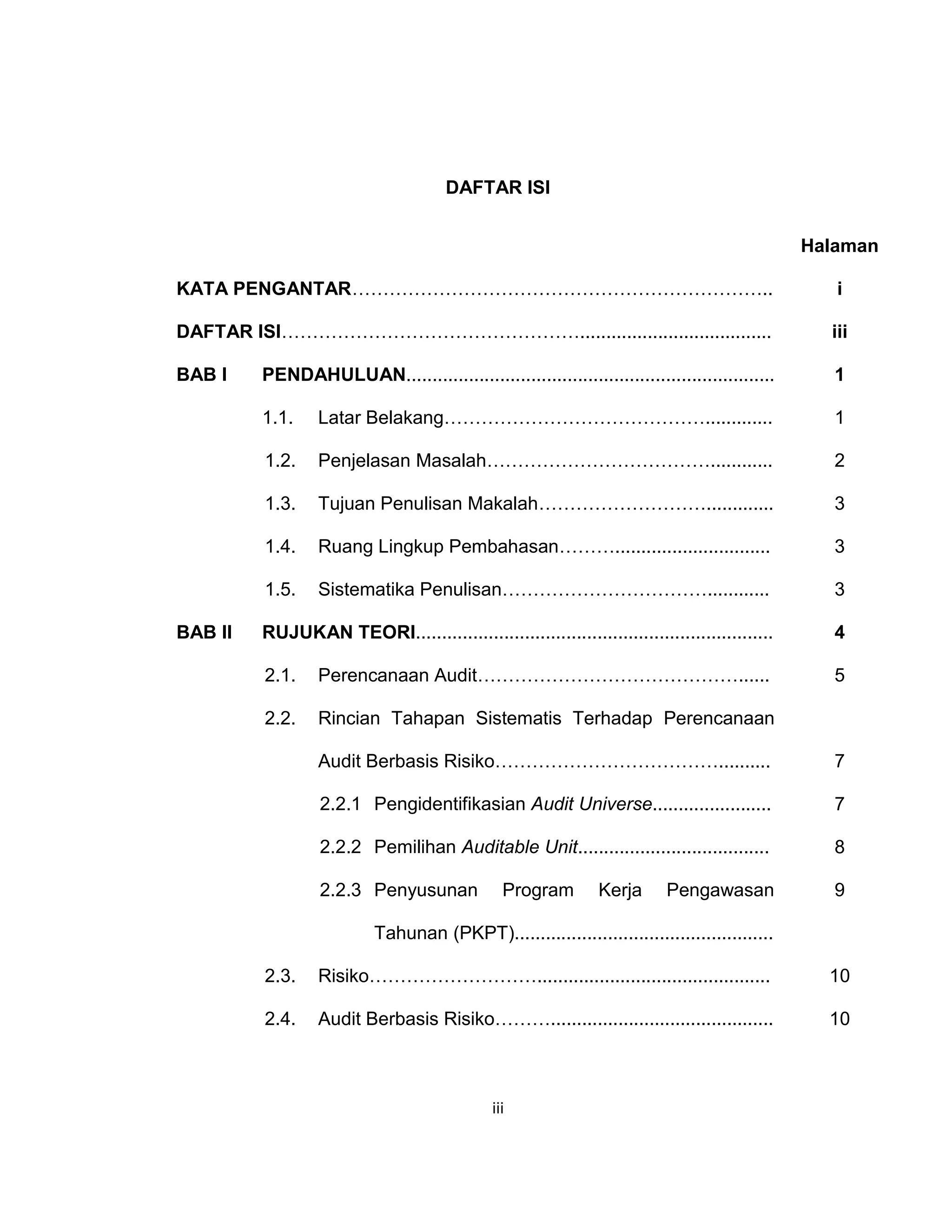 Perencanaan audit berbasis risiko sertifikasi qia | PDF