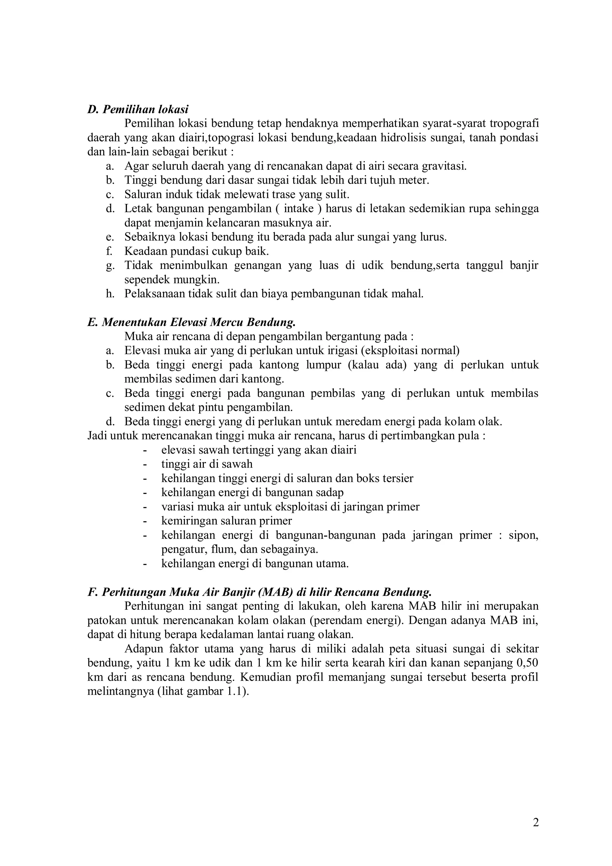 Perencanaan bendung | PDF