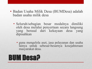 Perencanaan BUMDesa YANG BAIK DAN BENAR.pptx
