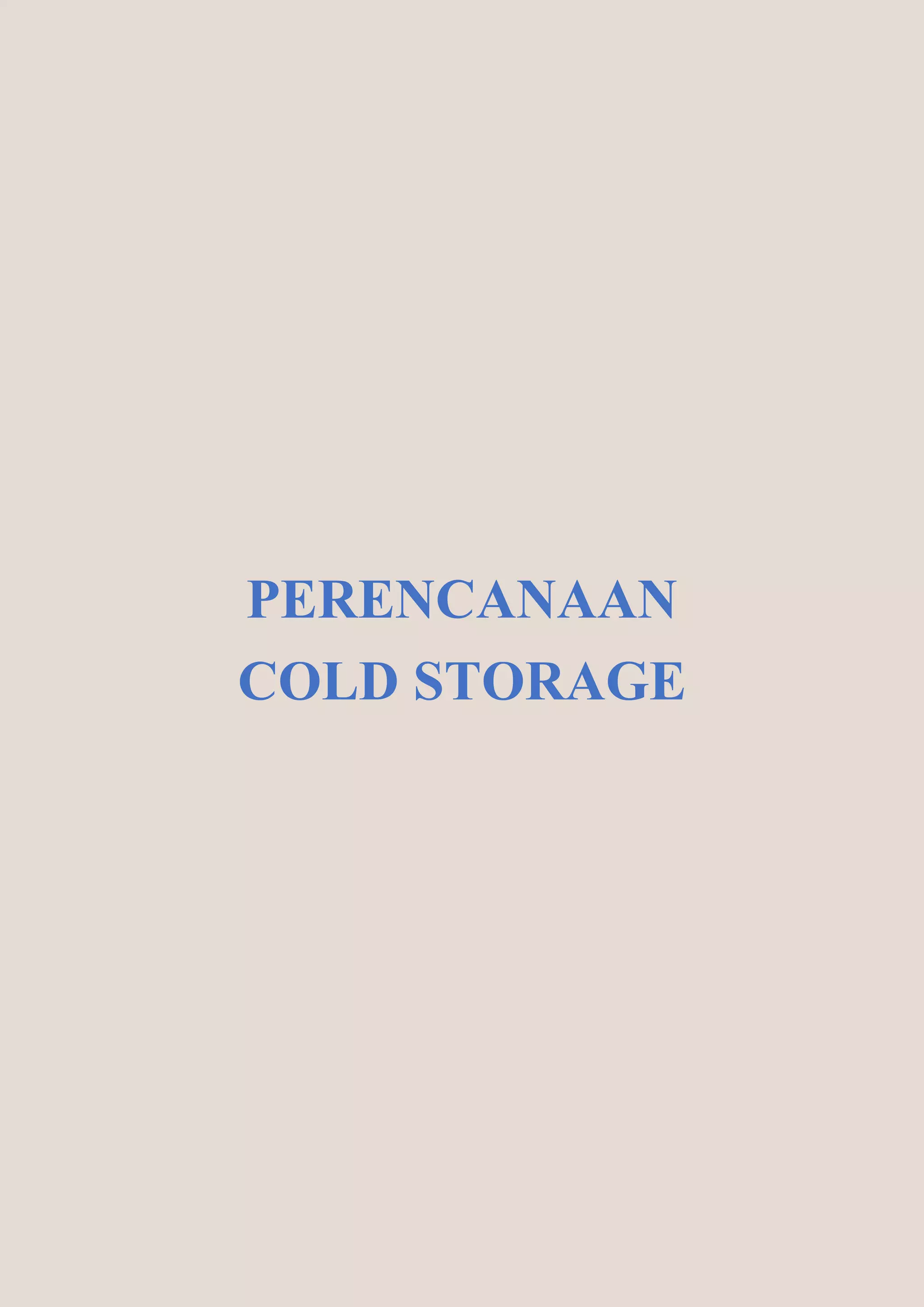 Cold Storage Design | PDF