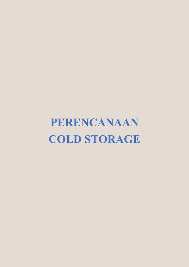 Cold Storage Design | PDF