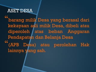 PERENCANAAN DAN PENGELOLAAN ASET DESA SE KECAMATAN TAMBELAN_MEI 2023.pptx