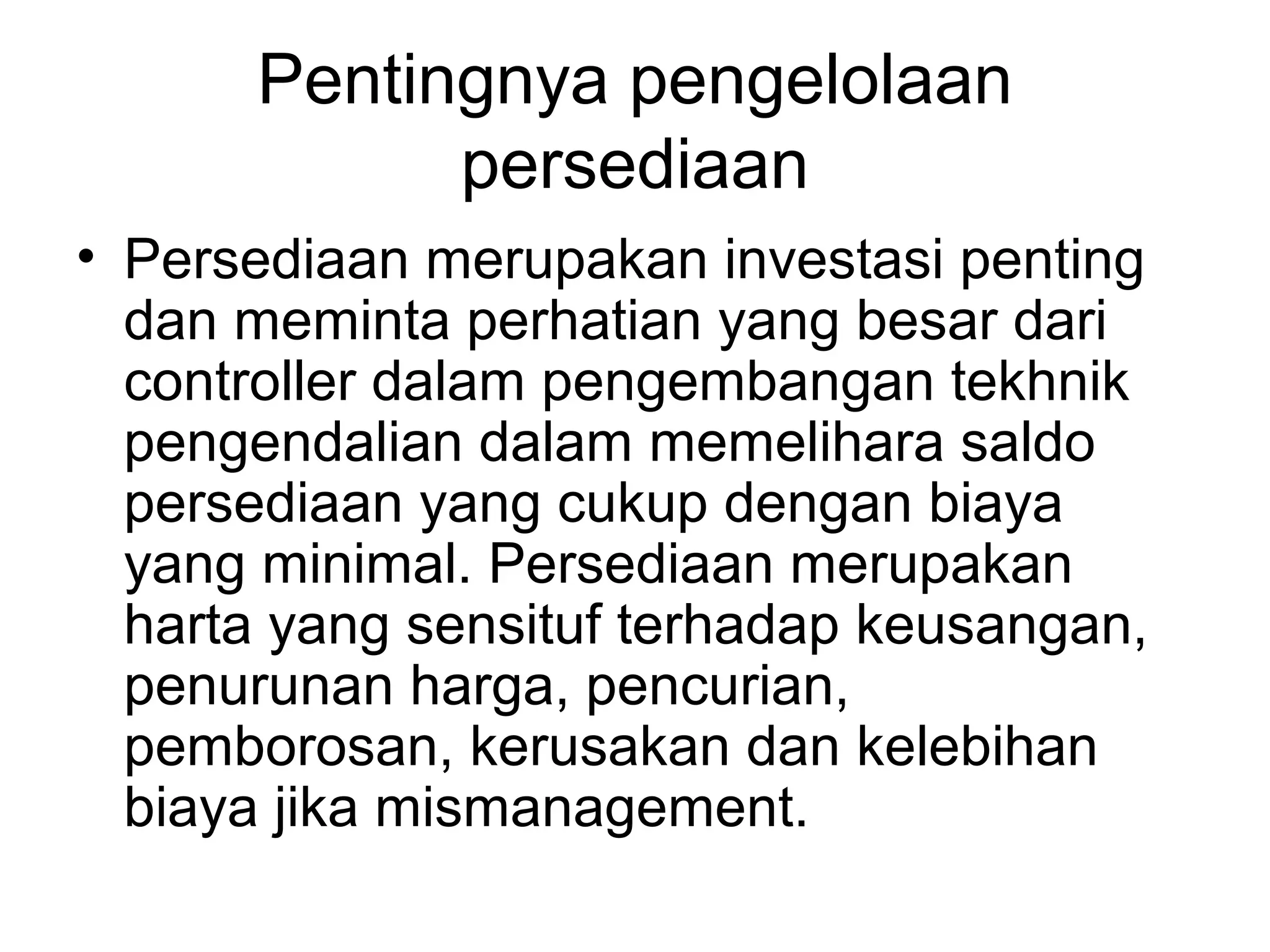Perencanaan dan pengendalian persediaan | PPT