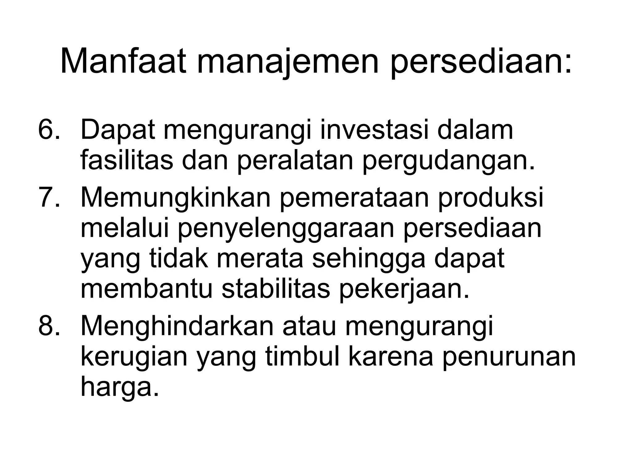 Perencanaan dan pengendalian persediaan | PPT