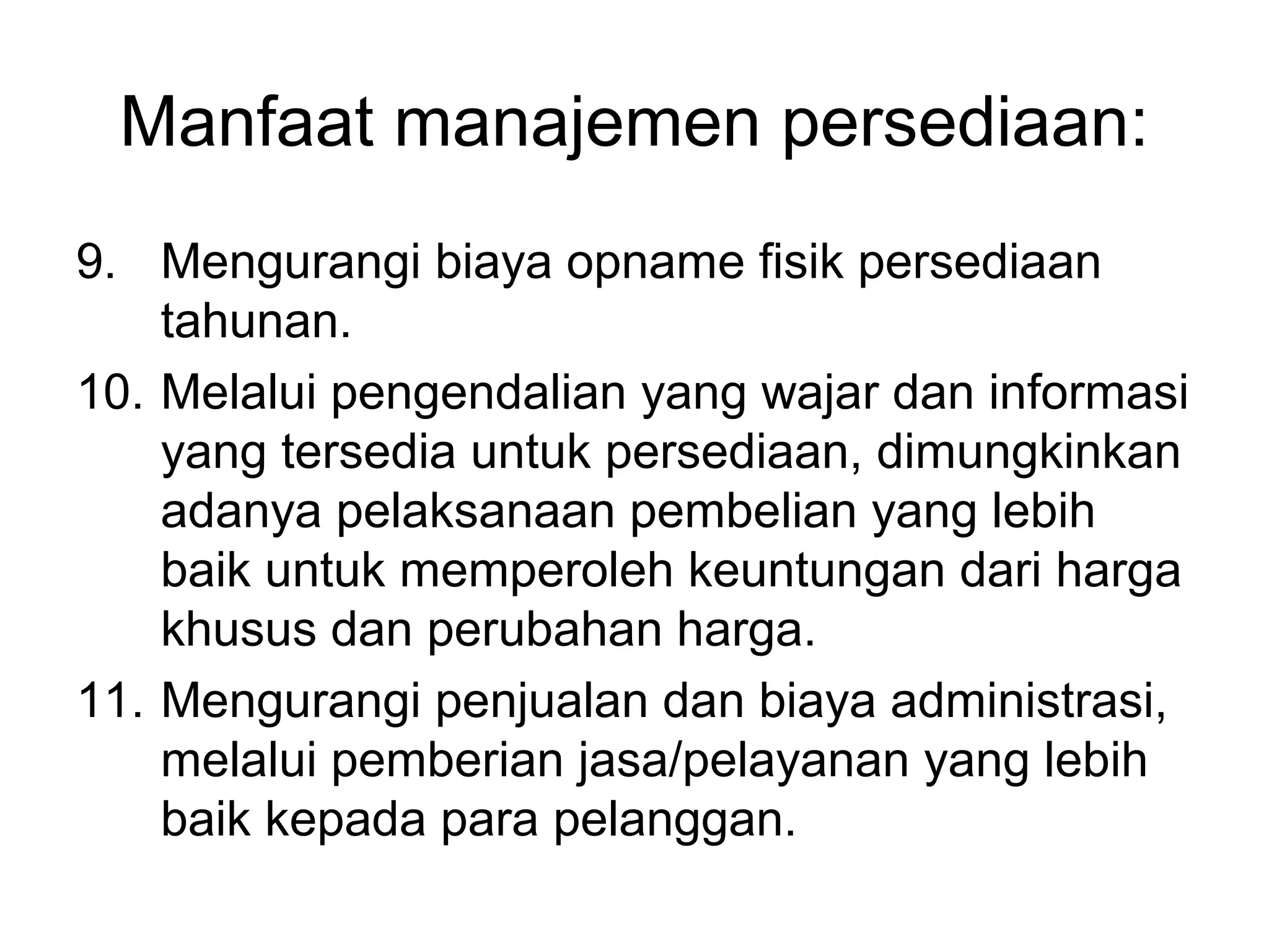 Perencanaan dan pengendalian persediaan | PPT