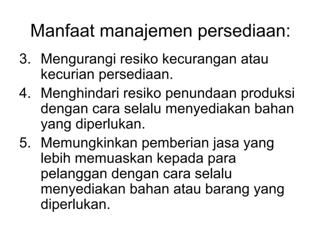 Perencanaan dan pengendalian persediaan | PPT