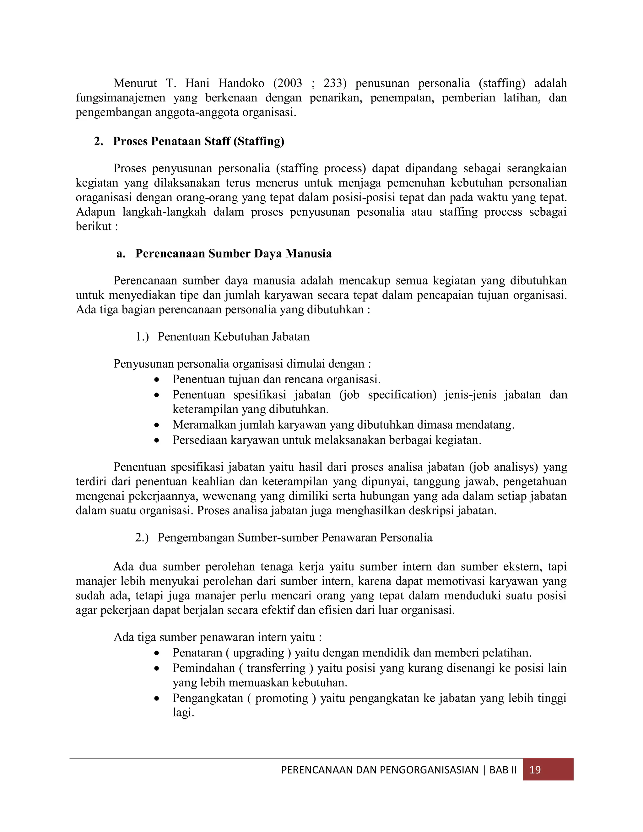 Perencanaan dan pengorganisasian | PDF