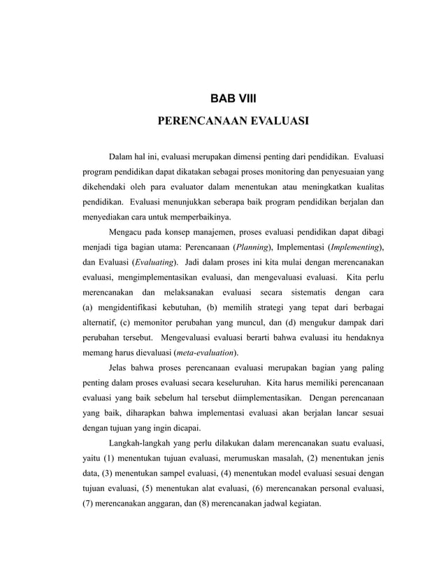 Perencanaan evaluasi | PDF