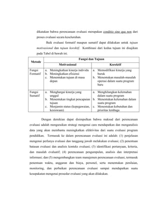 Perencanaan evaluasi | PDF
