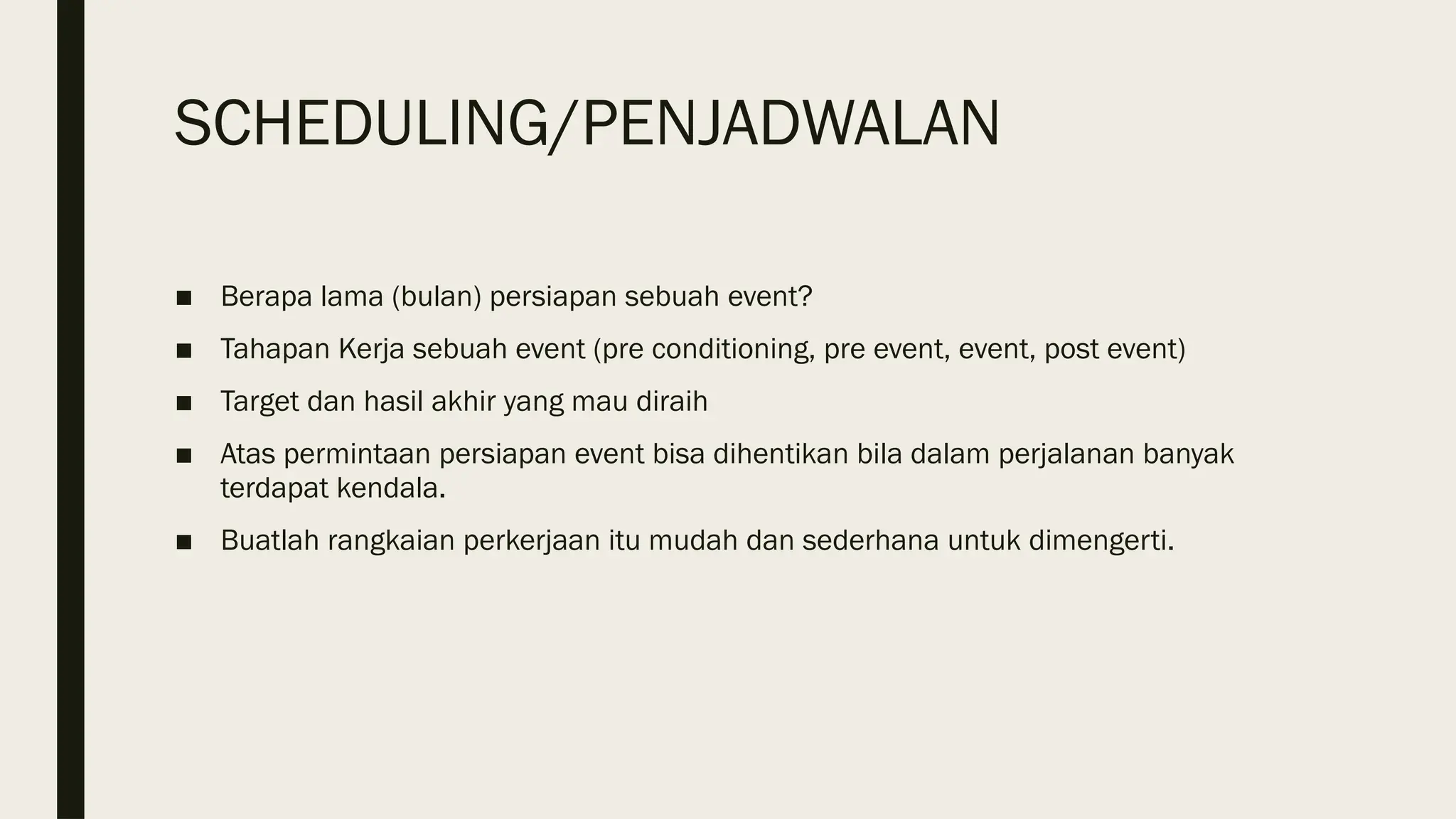PERENCANAAN EVENT management yang menarik | PPTX