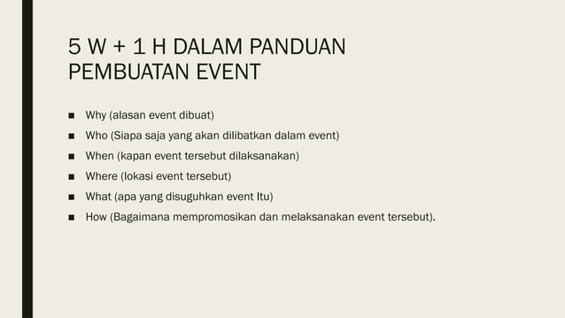 PERENCANAAN EVENT management yang menarik | PPTX