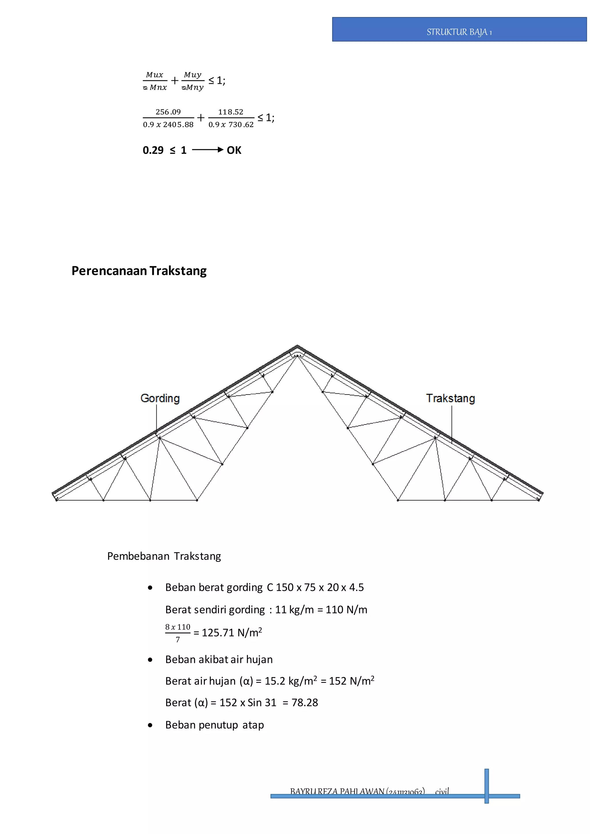 Perencanaan gording Baja | DOCX