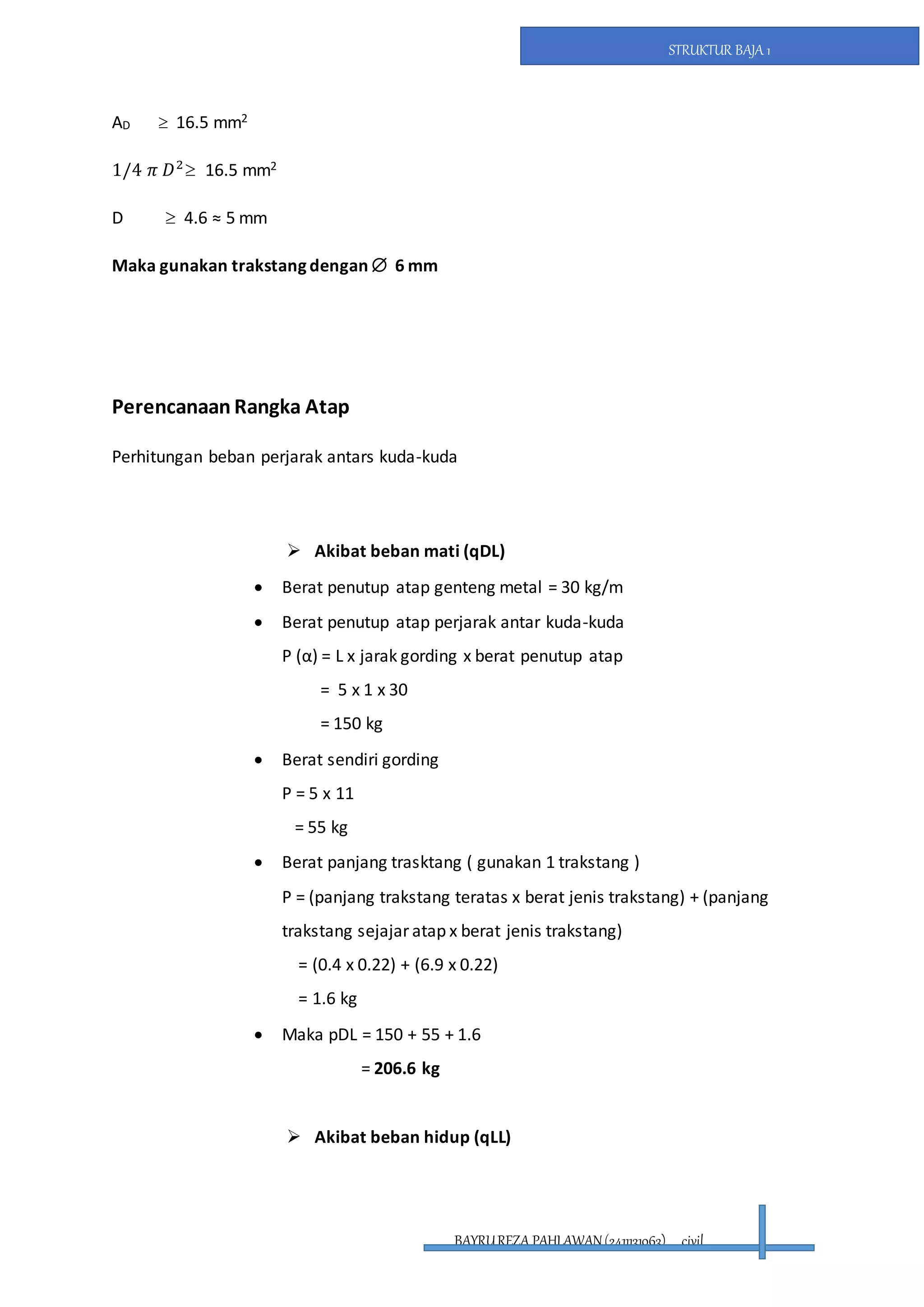 Perencanaan gording Baja | DOCX