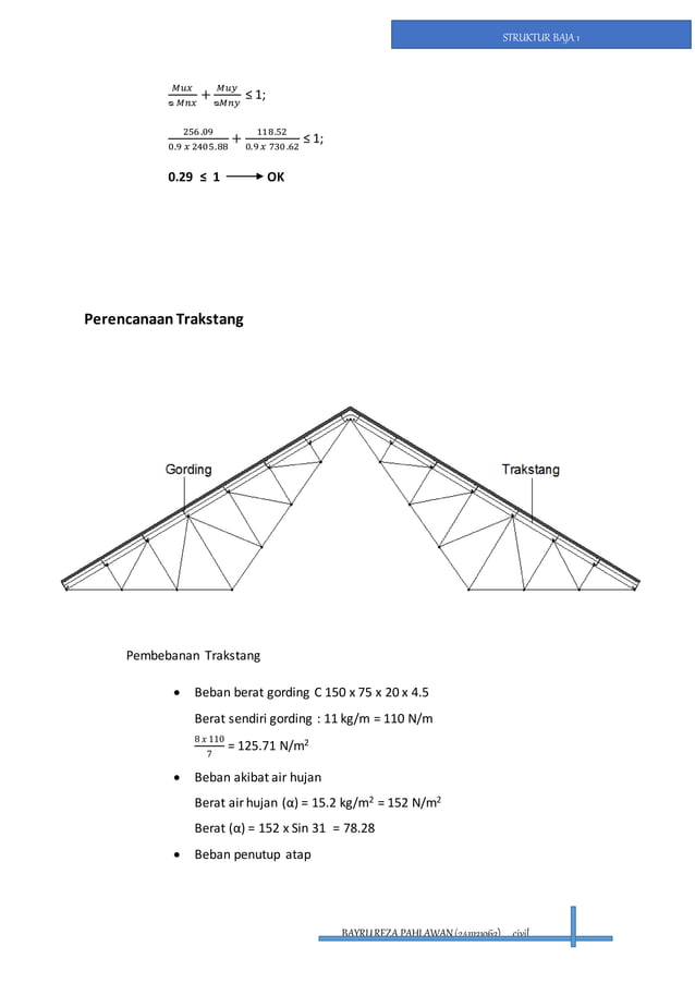 Perencanaan gording Baja | DOCX