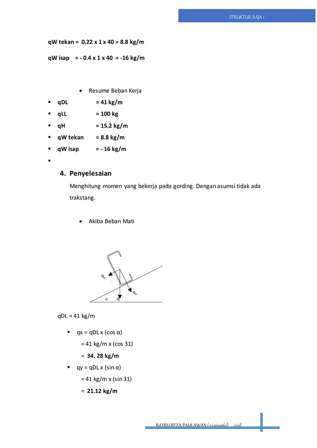 Perencanaan gording Baja | DOCX