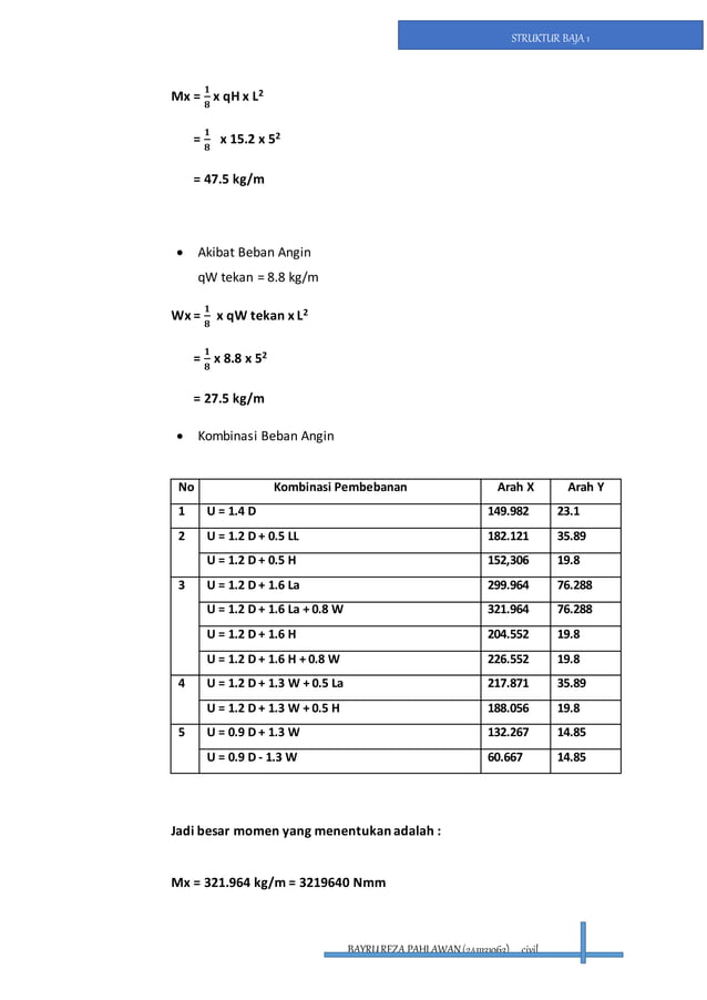Perencanaan gording Baja | DOCX