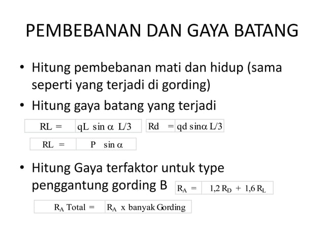 Perencanaan gording dan penggantung | PPT