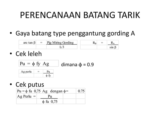 Perencanaan gording dan penggantung | PPTX