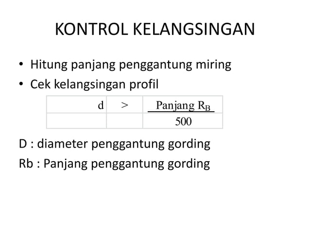 Perencanaan gording dan penggantung | PPTX