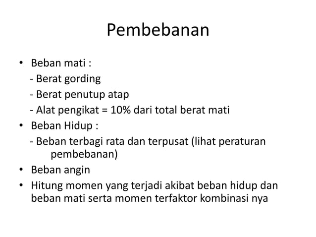 Perencanaan gording dan penggantung | PPTX