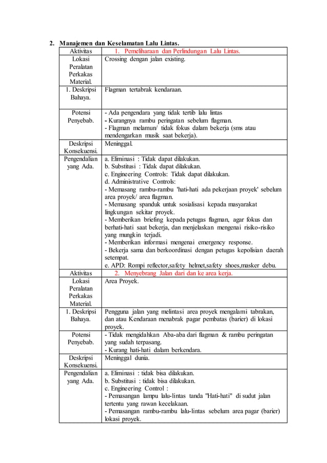 Perencanaan k3 dalam proyek | PDF