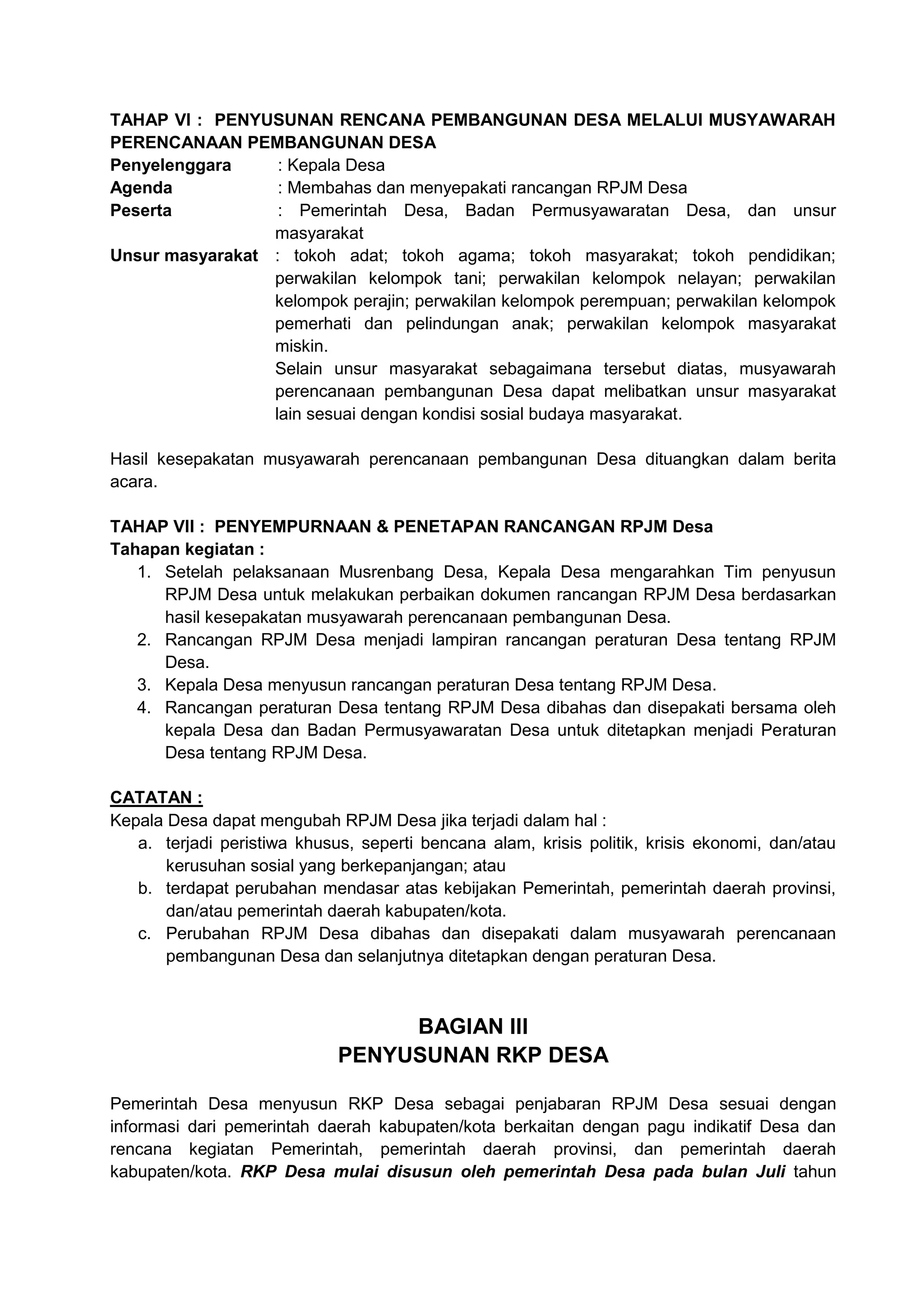 Perencanaan pembangunan desa | PDF