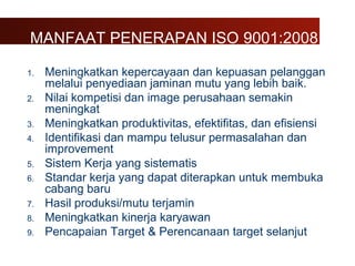 Perencanaan penerapan iso 9001 | PPT