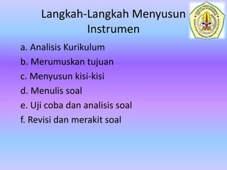 Perencanaan penyusunan instrumen penilaian | PPTX