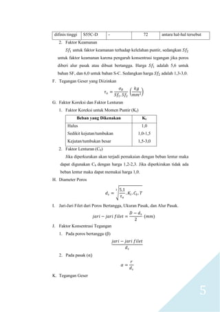 Perencanaan Poros Pisau Mesin Pemarut Kelapa | PDF