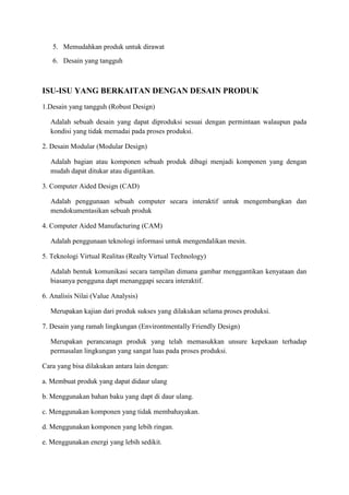 Perencanaan produk baru dan reliabilitas | PDF