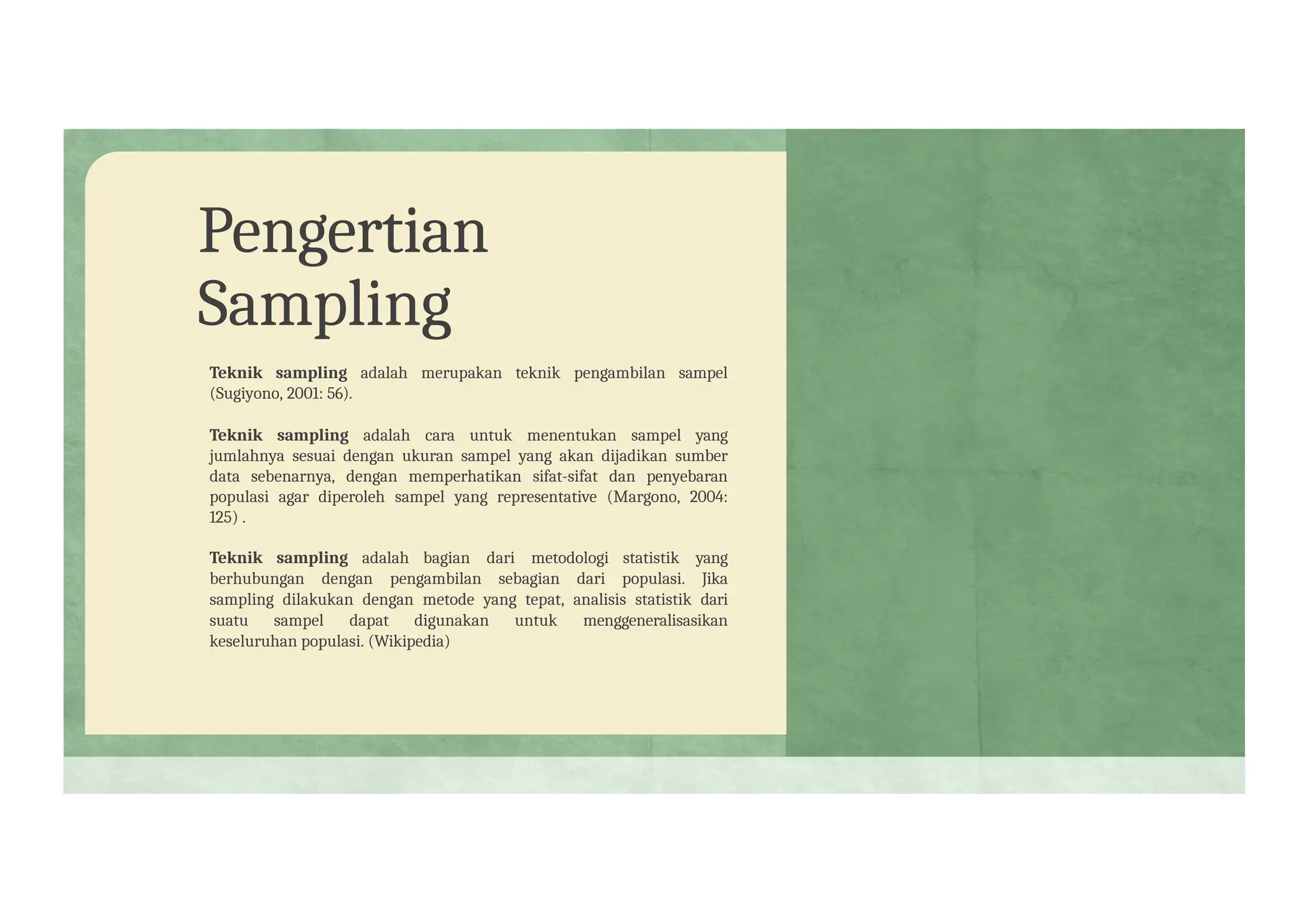 Tata cara Perencanaan Pengambilan sampel | PPTX