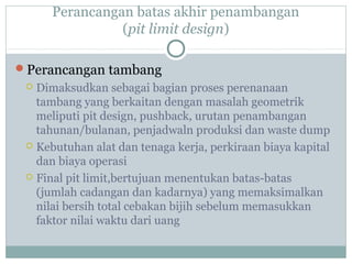 Perencanaan tambang | PPT