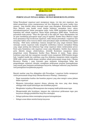 Sistem Perencanaan tenaga kerja - Human Resources Planning | Consultant ...