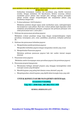 Sistem Perencanaan tenaga kerja - Human Resources Planning | Consultant ...