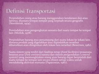 Perencanaan Transportasi PWK UB Lect 02 2009 | PPTX