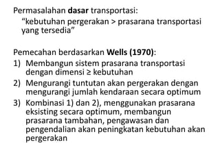 Perencanaan Transportasi PWK UB Lect 03 2009 | PPTX