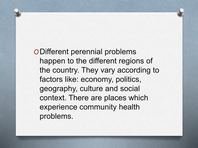 Perennial community health problem | PPTX | Environmental Services ...