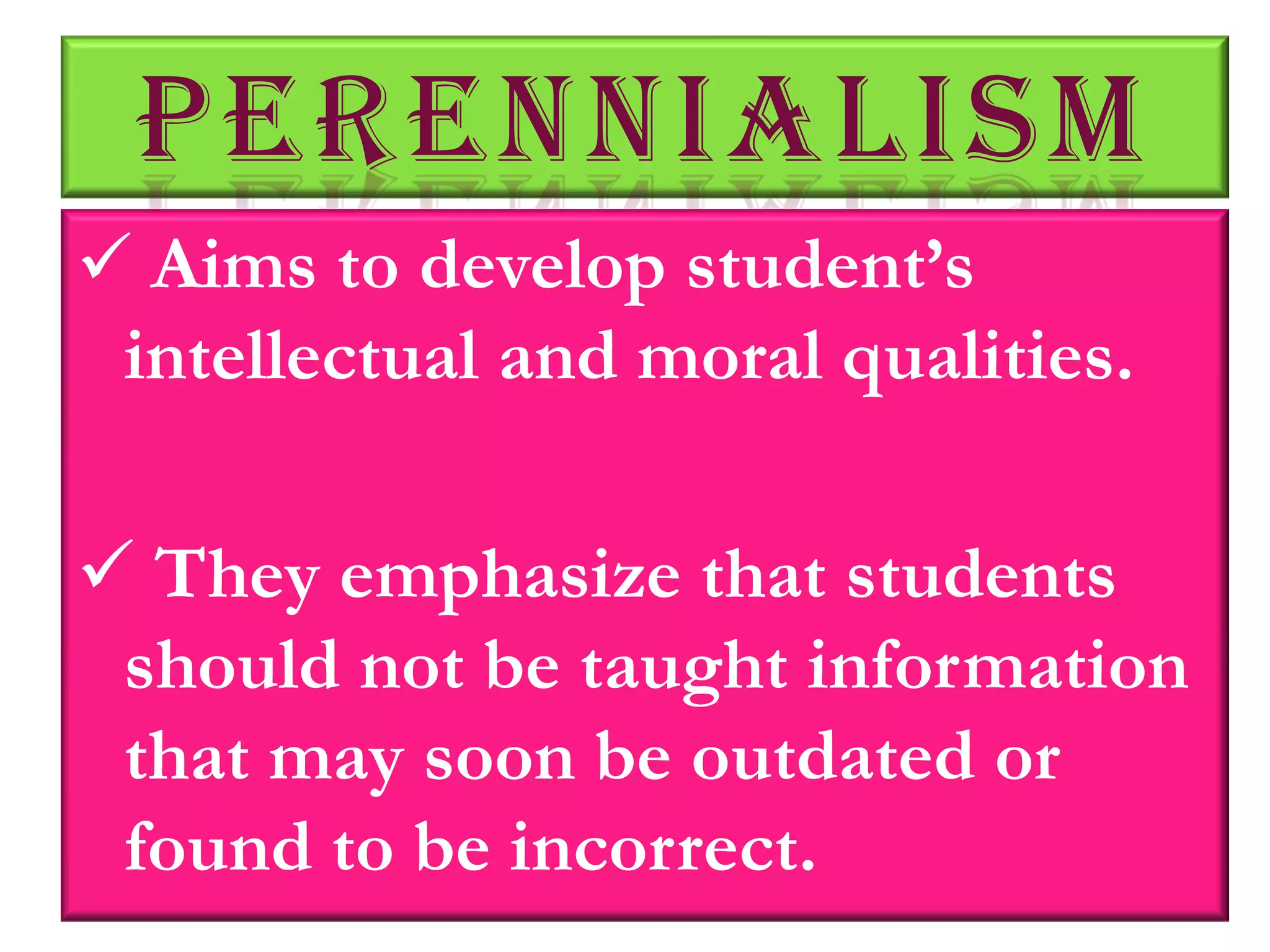 Perennialism | PPTX